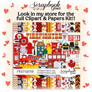 FIREFIGHTER Clipart, 30 Png Clipart Files, Instant Download Hose ...