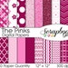 THE PINKS Coordinated Digital Papers, 20 Papers, 12" X 12", High ...