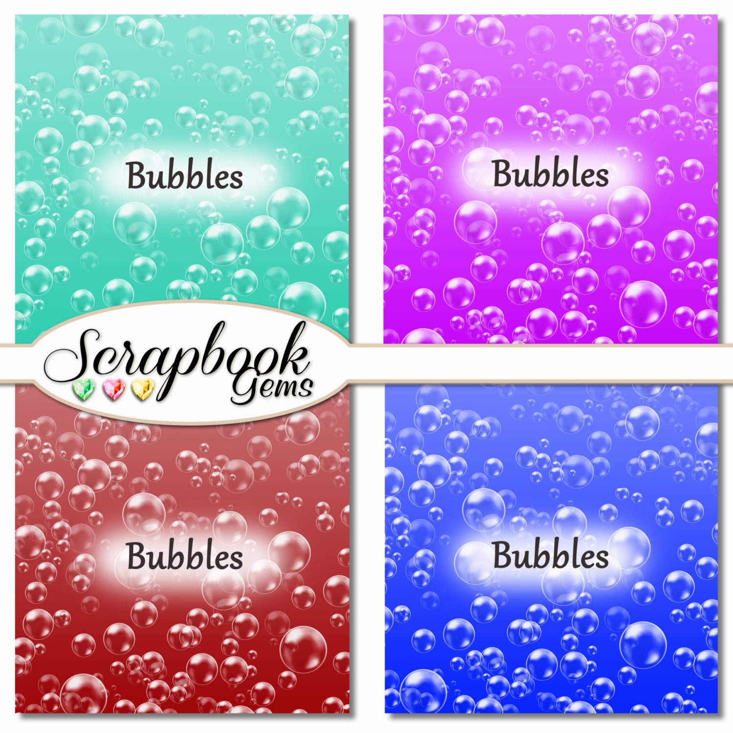 100 Bubbles Ombre Digital Papers 100 Pieces 12 X | Etsy