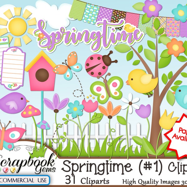 Spring Clipart - Etsy