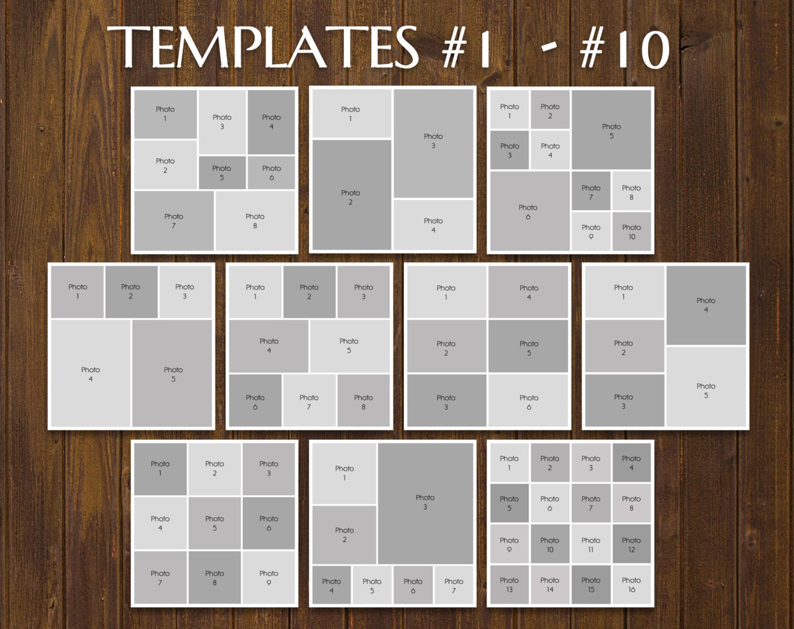 TWENTY (20) 12" X 12" Digital Photo Collages / Storyboard Templates ...