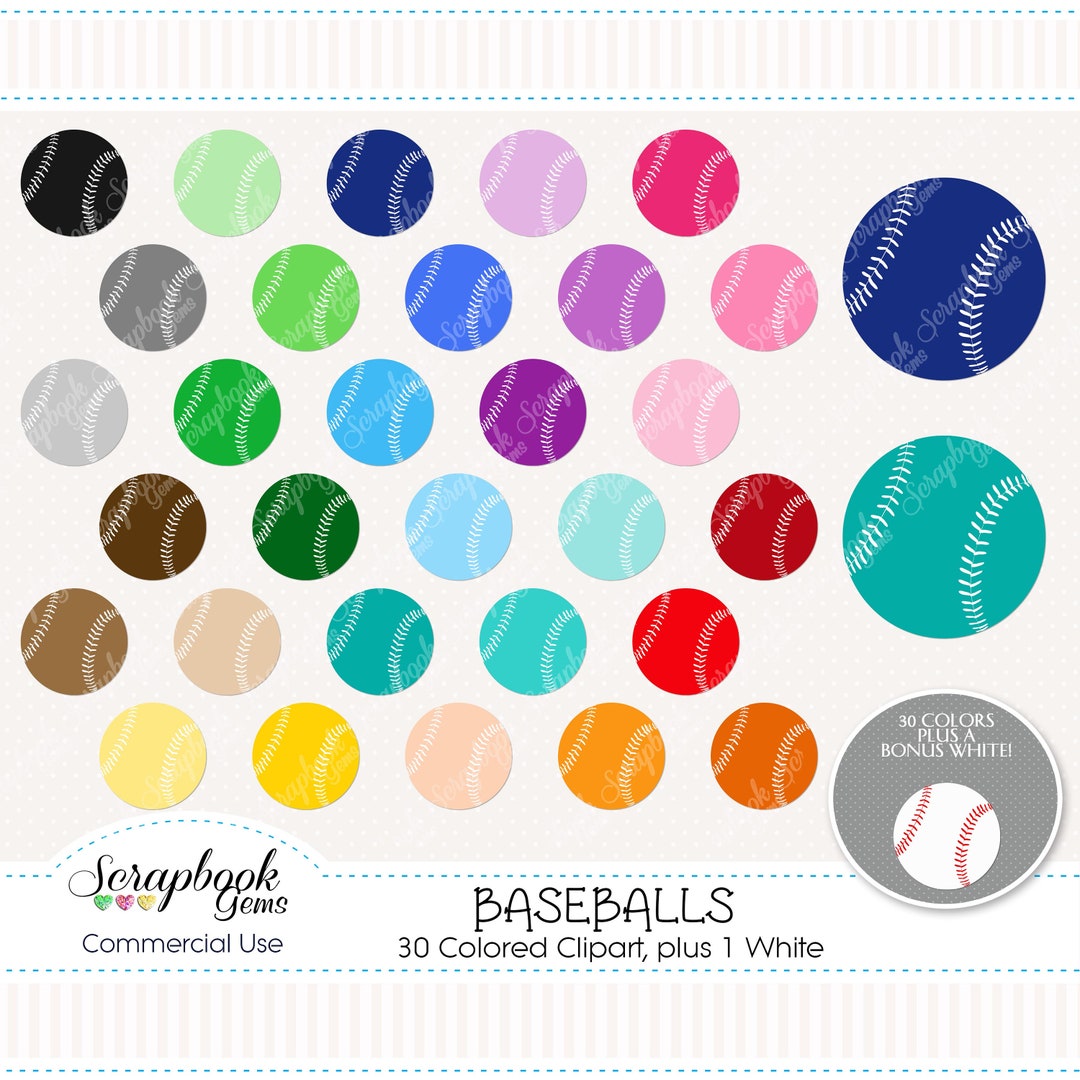 BASEBALLS Clipart, 31 Png Clipart Files Instant Download Planner ...