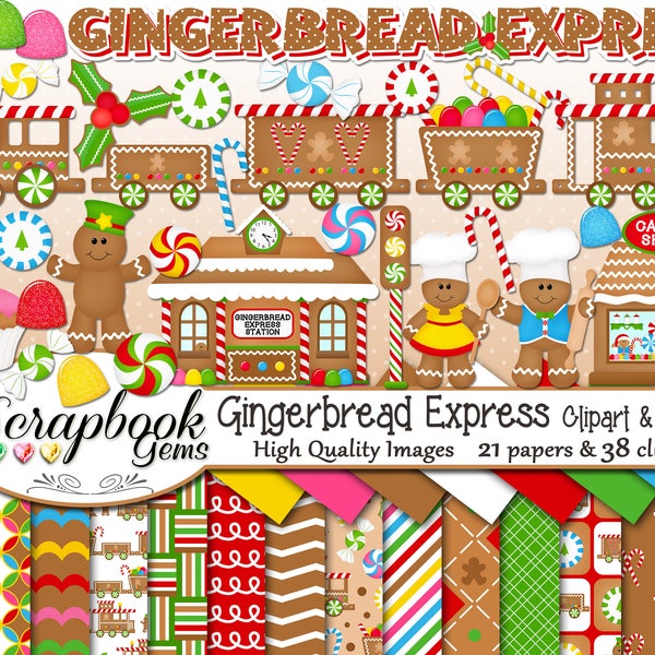 Gingerbread Clipart - Etsy