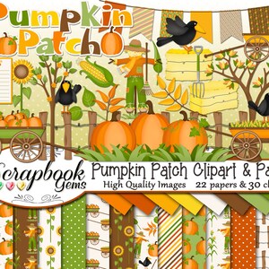 AUTUMN BUNDLE - 3 Kits in 1, 87 Cliparts & 66 Papers, Instant Download ...