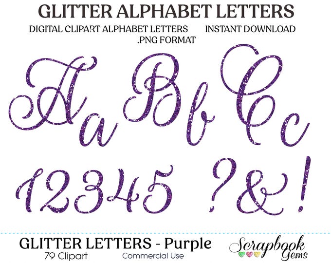 Popular Glitter Letters and Numbers, Glitter Alphabet Bundle, Glitter ...