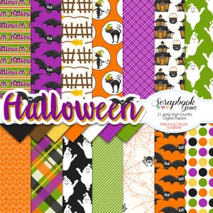 HALLOWEEN #1 Clipart and Papers Kit, 26 Png Clip Arts, 21 Jpeg Papers ...