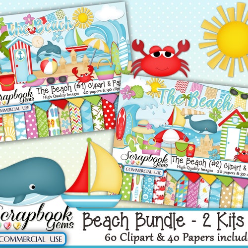 POOL PARTY BUNDLE 2 Kits in 1 58 Cliparts & 40 Papers - Etsy