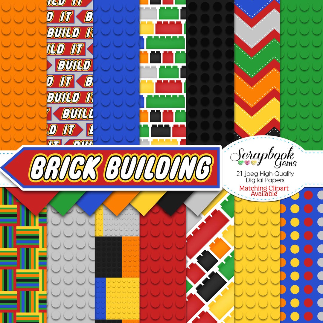 BRICK BUILDING Digital Papers, 21 Pieces, 12" X 12", High Quality Jpegs ...