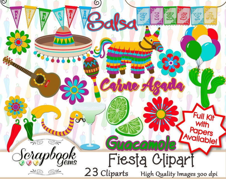 FIESTA Clipart 23 Png Clipart Files Instant Download | Etsy