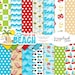 Day at the Beach Clipart & Papers Kit, 29 Png Clipart Files, 20 Jpeg ...
