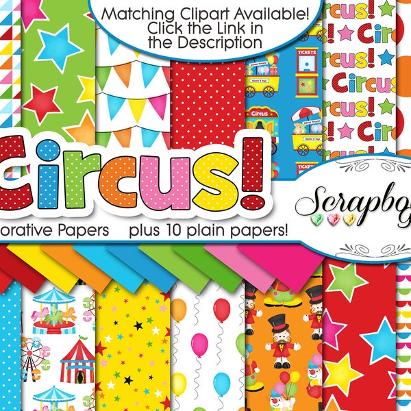 Digital Paper Circus - Etsy