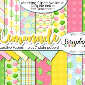 LEMONADE Clipart and Papers Kit, 38 Png Clip Arts, 21 Jpeg Papers ...