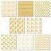 White & Gold Digital Papers SET 2, 16 Pieces, 12" X 12", High Quality ...