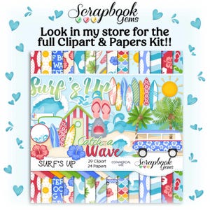 SURF'S UP Clipart, 29 Png Clipart Files Instant Download Waves Water ...