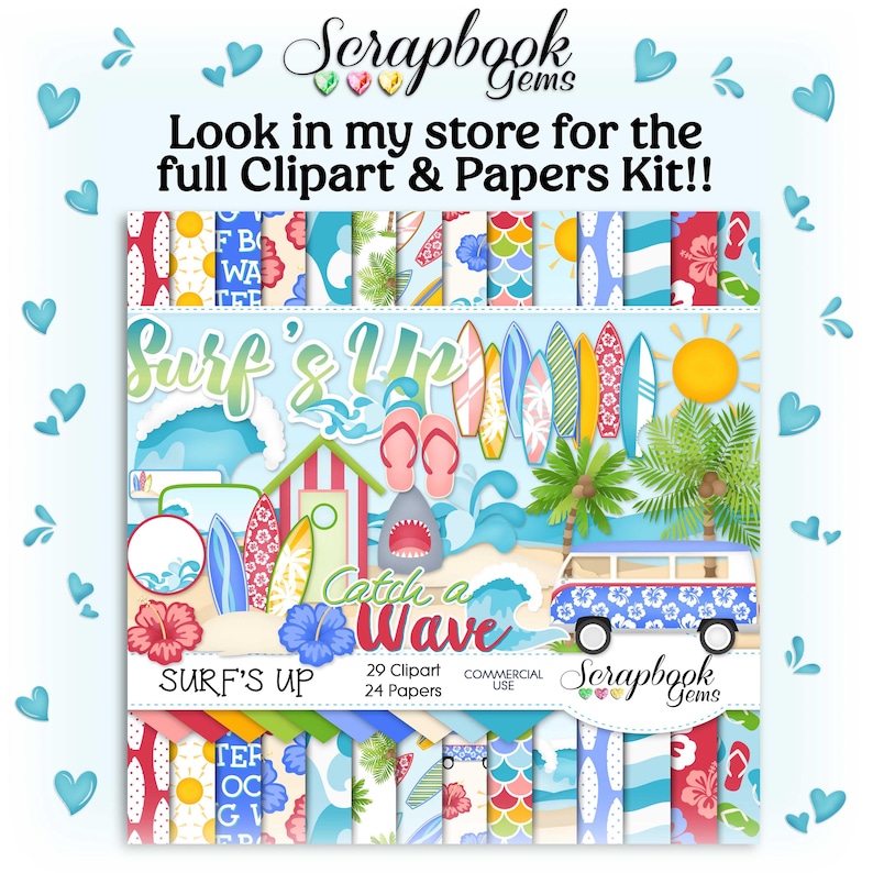 SURF'S UP Clipart, 29 Png Clipart Files Instant Download Waves Water ...
