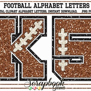 Football Sports Letters & Numbers Clipart, 36 High Quality PNG Files ...