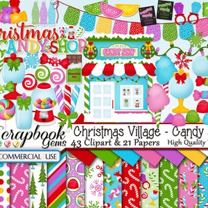 CHRISTMAS VILLAGE BUNDLE - 5 Kits in 1, 163 Cliparts & 99 Papers ...