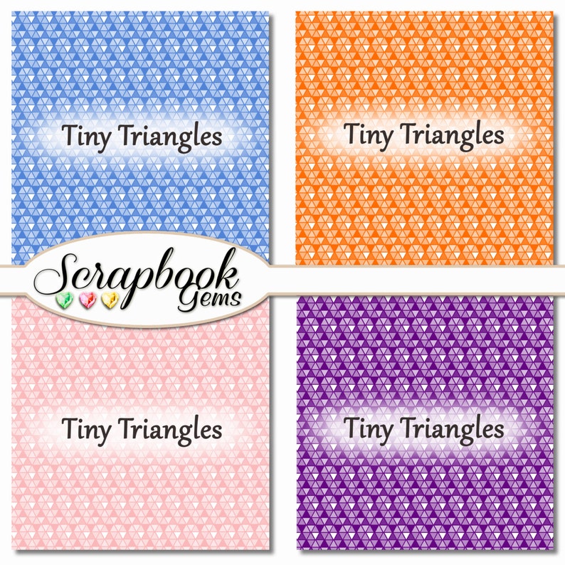 100 Colors Tiny Triangles Pattern Papers, 100 Pieces, 12" X 12", 300 ...