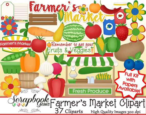 FARMER'S MARKET Clipart 37 Png Clipart Files Instant - Etsy