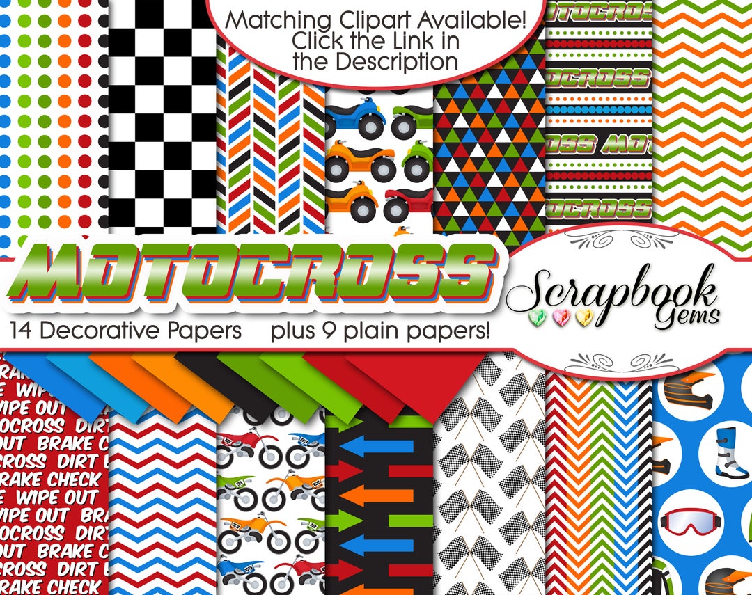 MOTOCROSS Digital Papers, 23 Pieces, 12 X 12, High Quality Jpegs ...