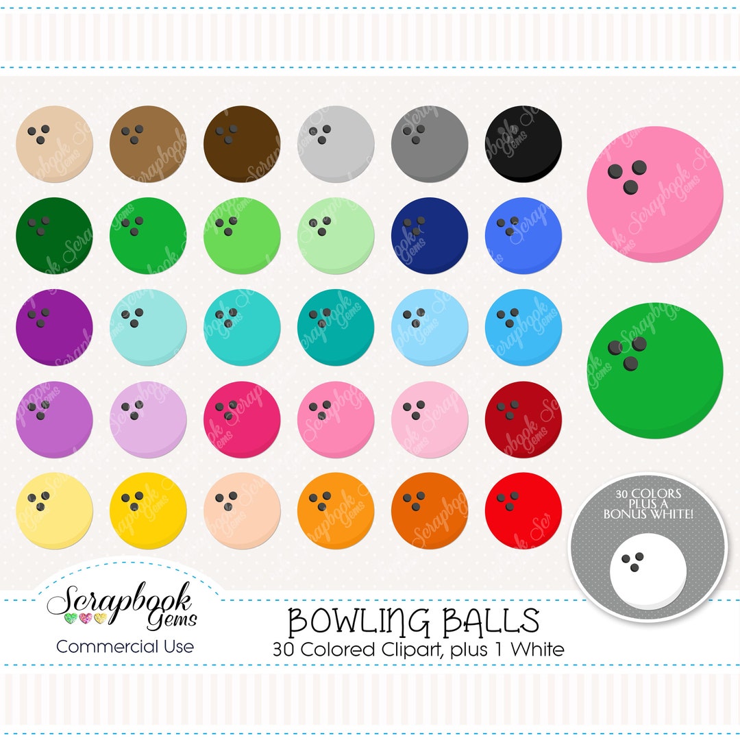 BOWLING BALL Clipart, 31 Png Clipart Files Instant Download Birthday ...