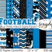 Football Digital Papers Blue White & Black 20 Pieces - Etsy