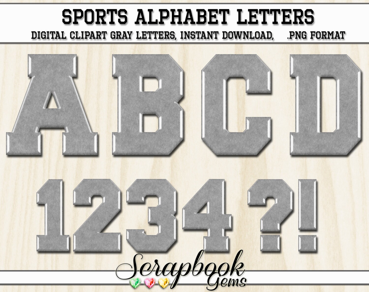 Sports Athletic Letters & Numbers Clipart 40 High Quality PNG | Etsy