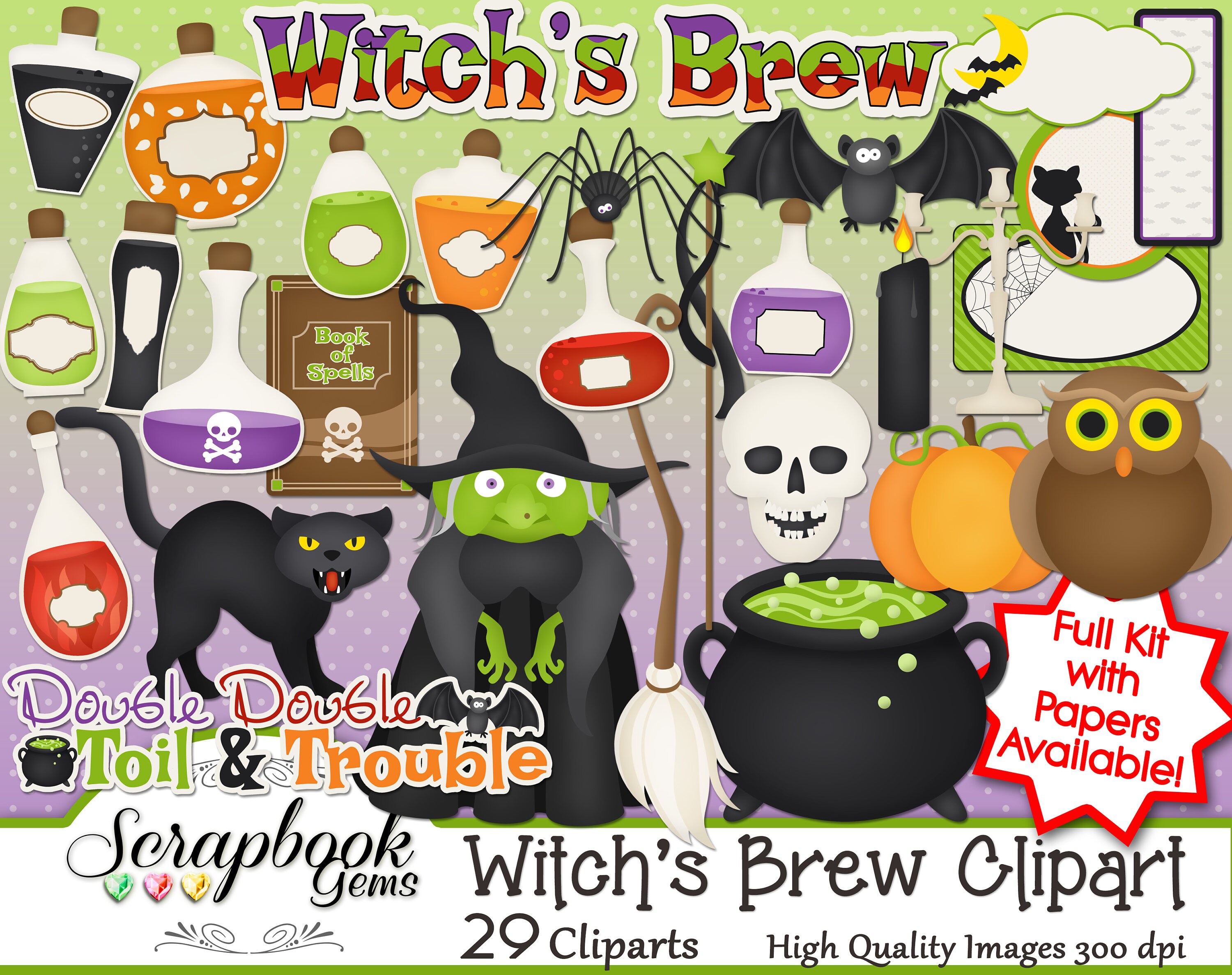 WITCH'S BREW Clipart 29 Png Clipart Files Instant - Etsy Australia