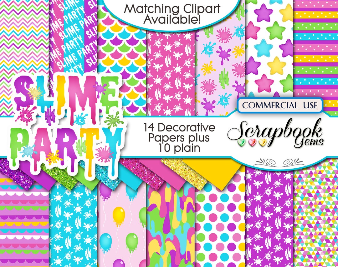 SLIME PARTY girl Digital Papers, 24 Pieces, 12 X 12, High Quality Jpegs ...