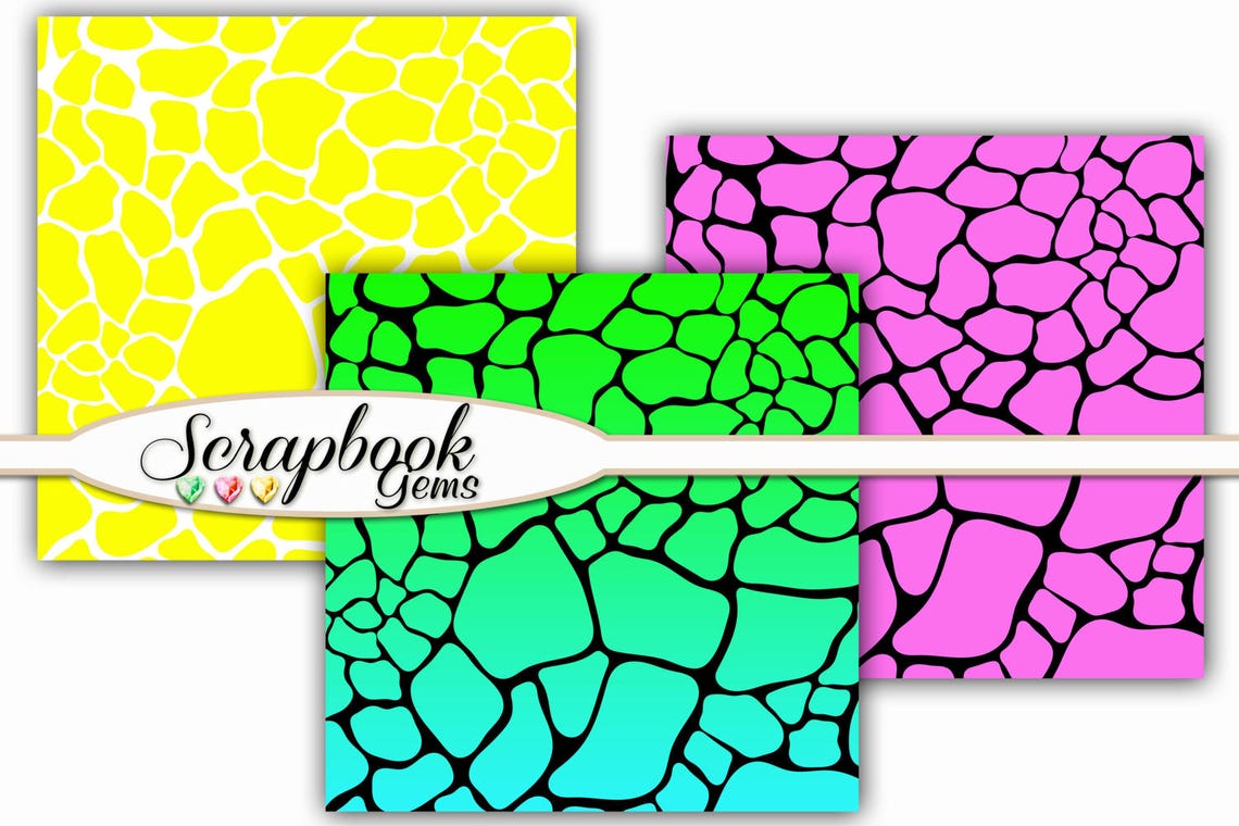 GIRAFFE BRIGHT Digital Papers 40 Pieces Including Gradient | Etsy