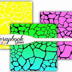 GIRAFFE BRIGHT Digital Papers, 40 Pieces, Including Gradient Ombre ...