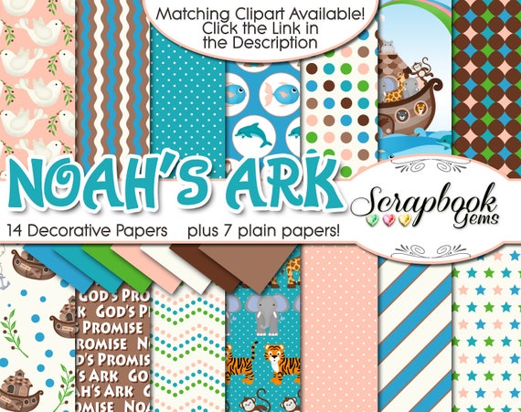 NOAH'S ARK Digital Papers 21 Pieces 12 X 12 - Etsy