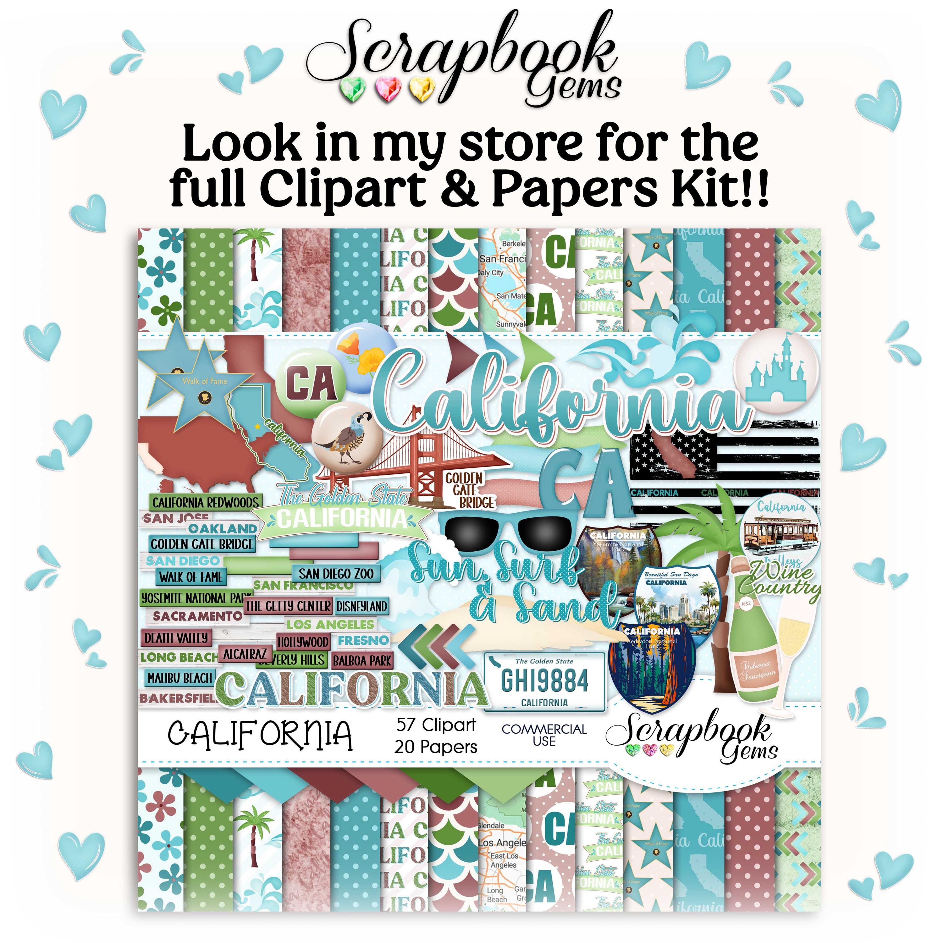 CALIFORNIA STATE Clipart, 57 Png Clipart Files, Instant Download ...