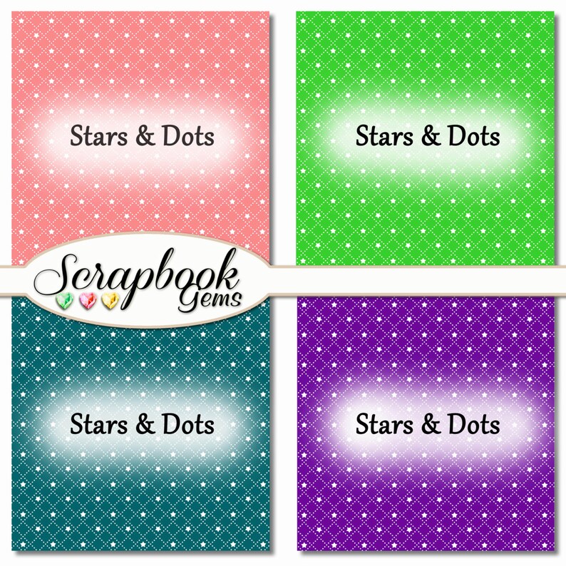 100 Tiny Stars & Dots Digital Paper, 100 Pieces, 12" X 12", 300 Dpi ...
