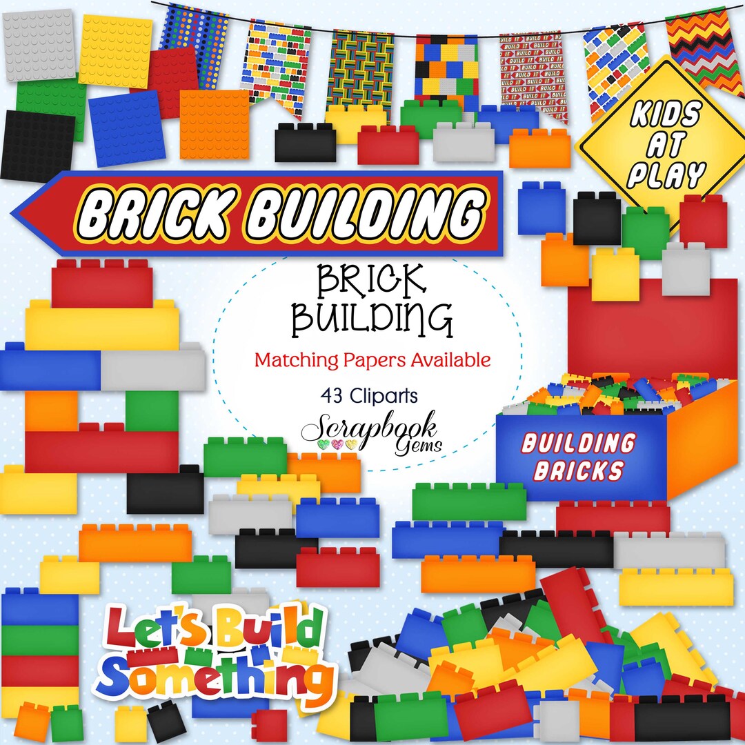 BRICK BUILDING Clipart, 43 Png Clipart Files Instant Download Building ...