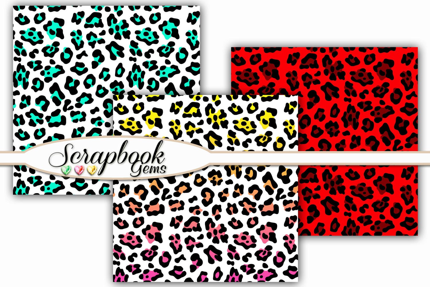 LEOPARD BRIGHT Digital Papers 35 Pieces Including Gradient | Etsy