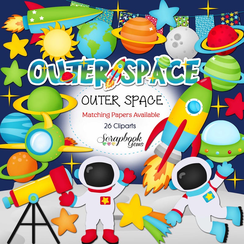 Outer Space Clipart - Etsy