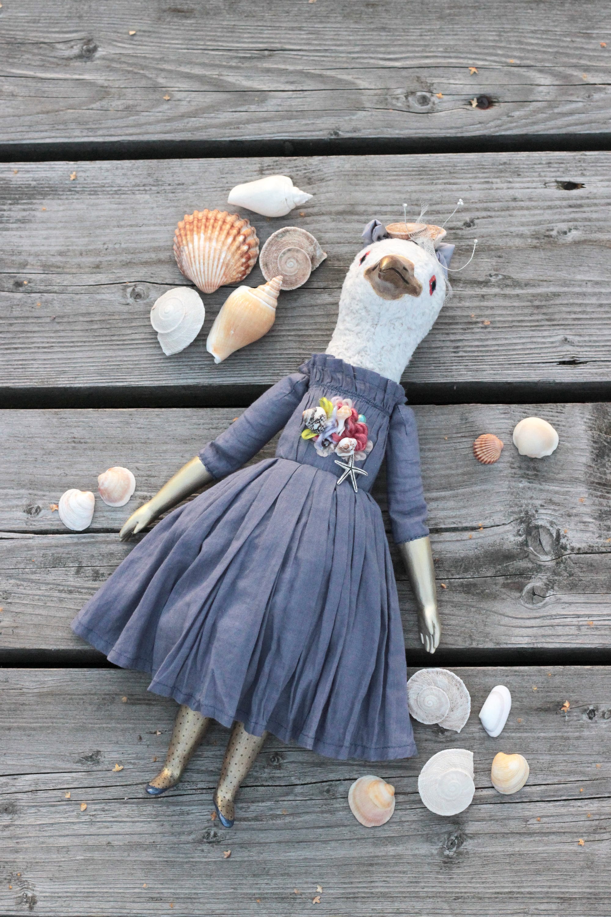 SOLD Collectible Art Doll Golden Seagull OOAK Teddy Doll - Etsy