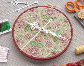 Cross stitch clock | Etsy