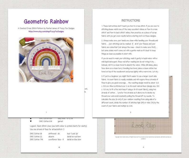 Geometric Rainbow Cross Stitch Pattern PDF - Etsy