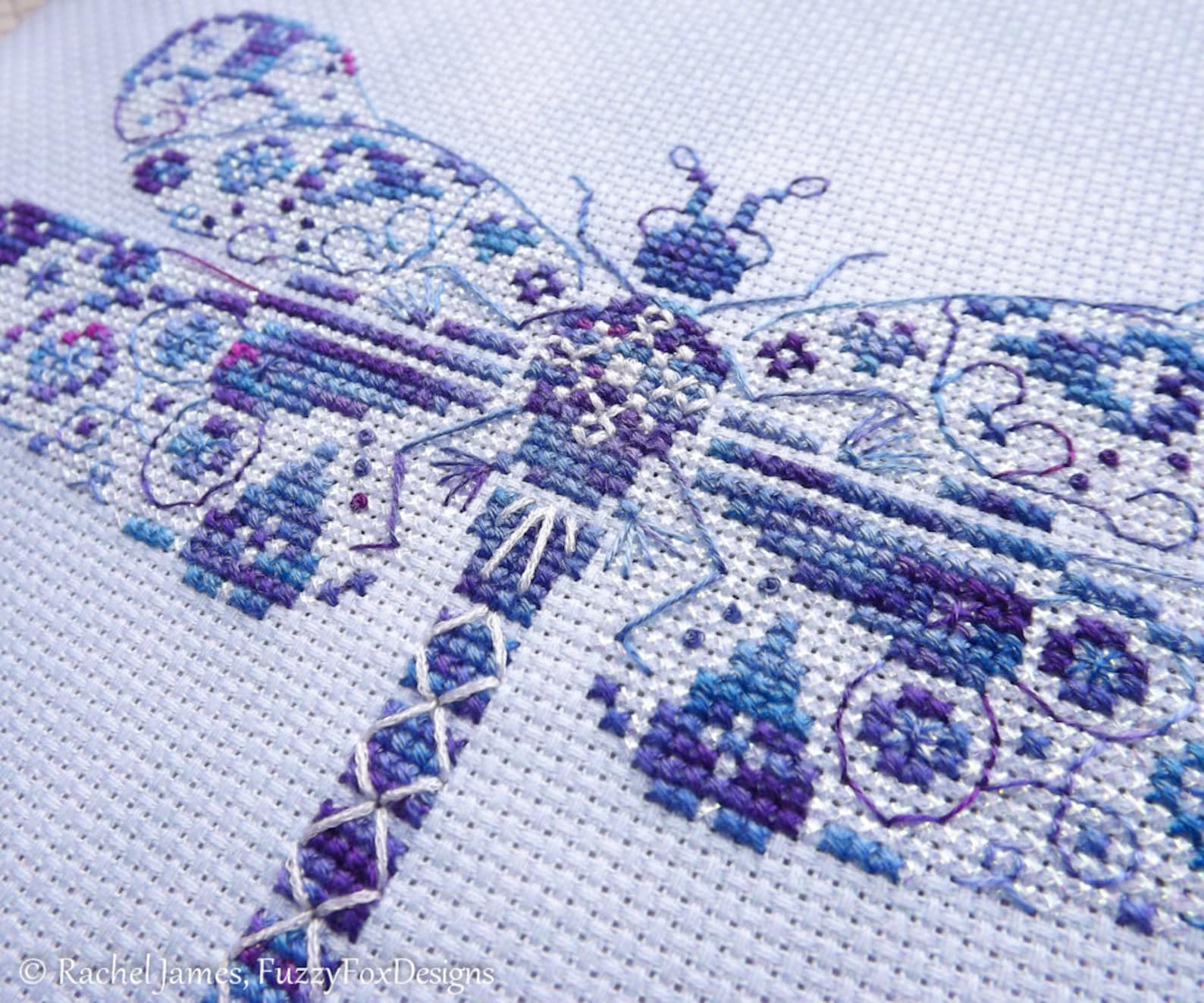 Variegated Dragonfly Cross Stitch Pattern PDF Chart for - Etsy