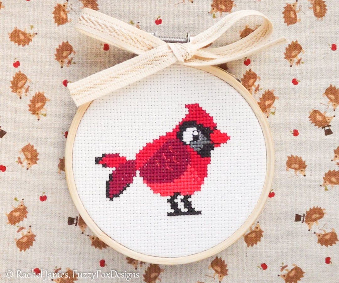Red Northern Cardinal Cross Stitch Pattern PDF | Cute Bird Counted ...
