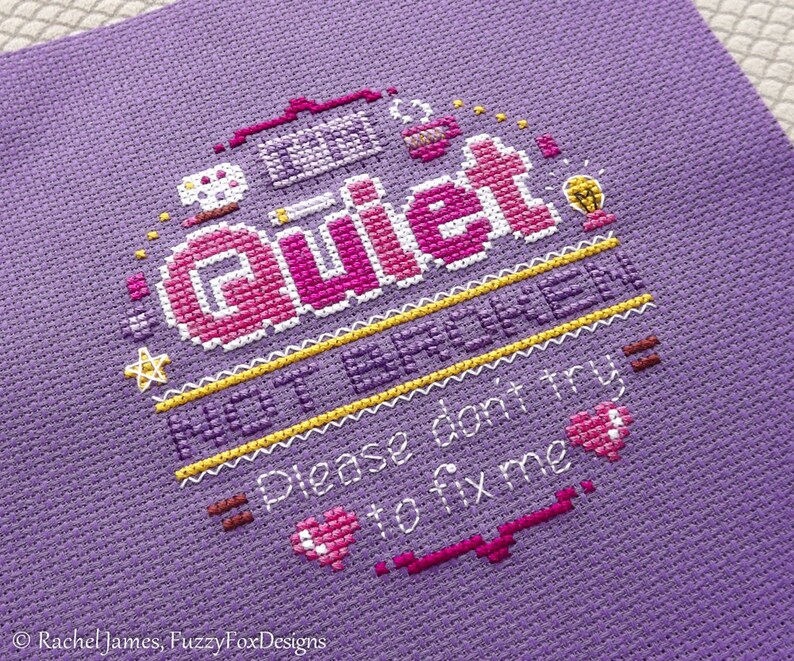 I'm Quiet Cross Stitch Pattern PDF Introvert Cross | Etsy