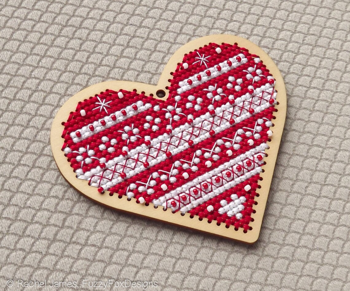 Scandi Heart Cross Stitch Pattern PDF Pattern for Toms New - Etsy