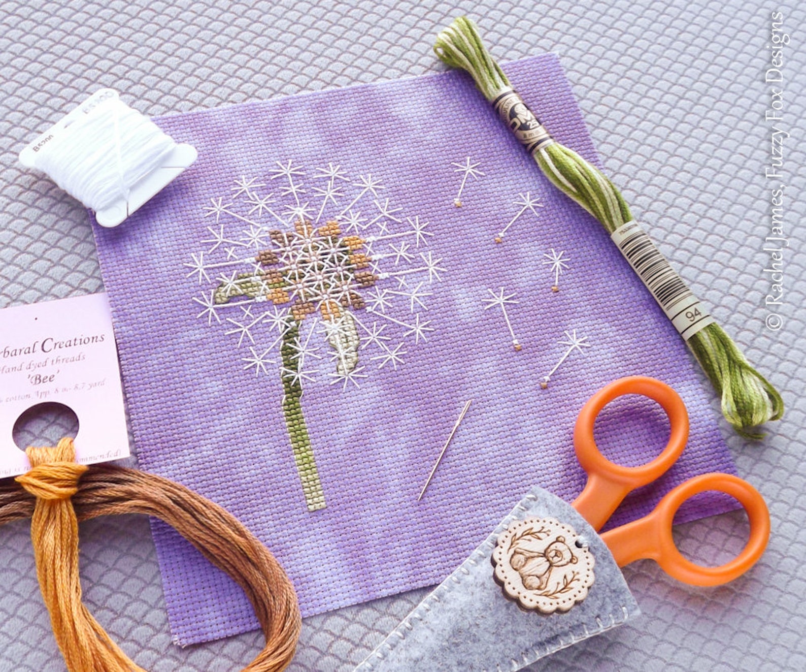 Dandelion Cross Stitch Pattern PDF | Chart for Colour Variations ...