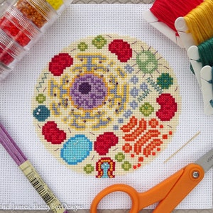 Mini Animal Cell Cross Stitch Pattern PDF | Cell Biology Counted Cross ...