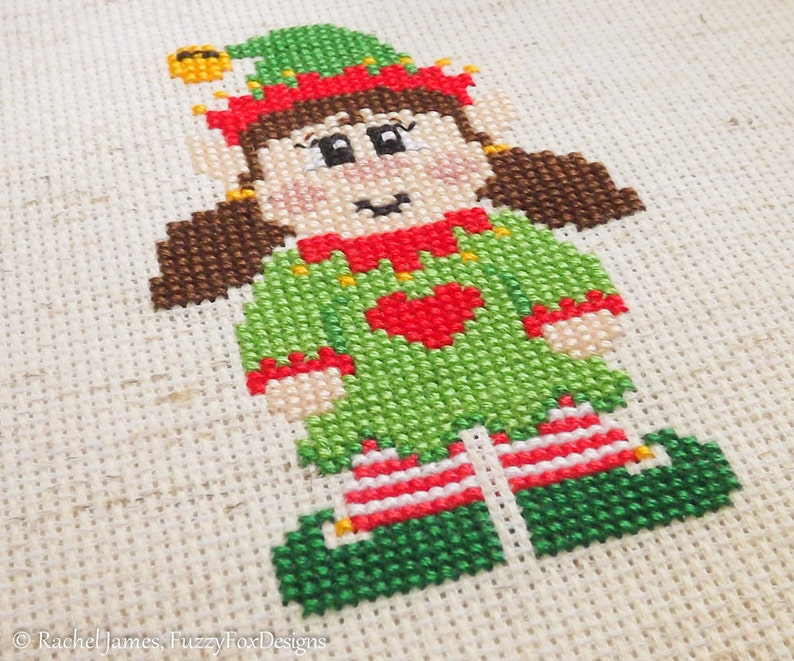 Christmas Elves Cross Stitch Pattern PDF | Set of 6 Cute Elf DIY ...