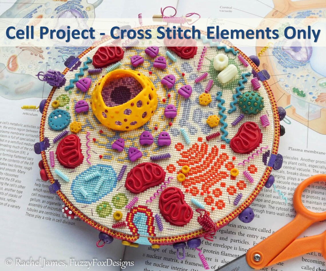 Animal Cell Cross Stitch Pattern PDF Cross Stitch Elements - Etsy