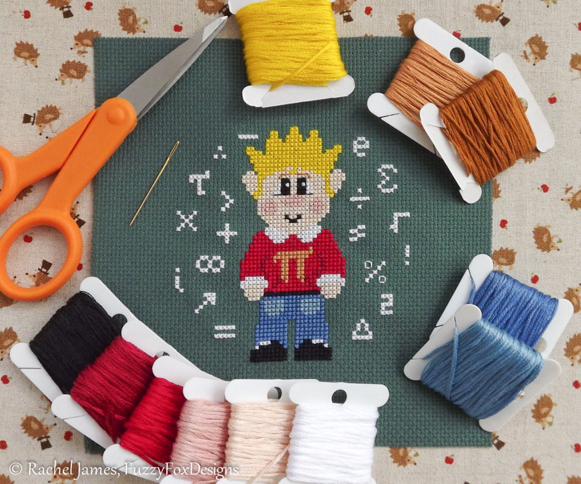 Mathematician Cross Stitch Pattern PDF | Wee Little Workers Series - Etsy