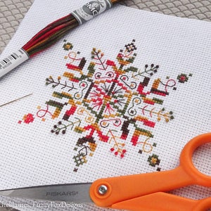 Variegated Snowflake Cross Stitch Pattern PDF | Chart for Colour ...